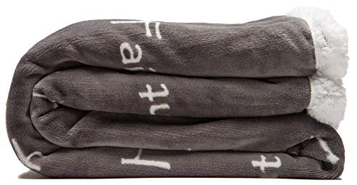 Chanasya Love and Joy Inspiring Gift Throw Blanket - Cozy, Warm and Fluffy Sherpa - Perfect Caring, Uplifting, Thoughtful, Personalized Gift for Blessings, Peace and Prayer (65x50 inches) Gray