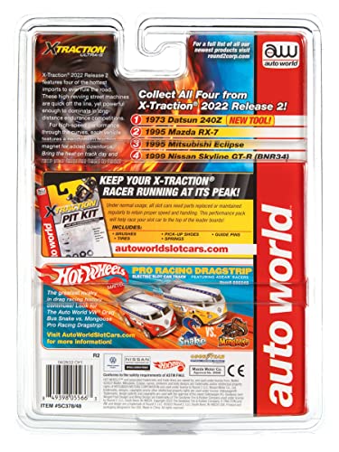 Auto World Xtraction Import Heat 1999 Nissan Skyline GTR (White/Black) HO Scale Slot Car