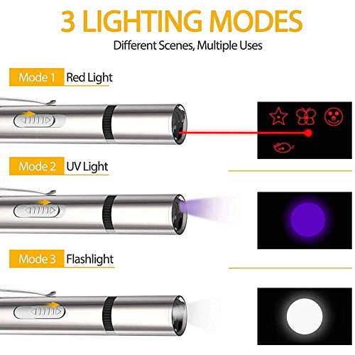Cat Laser Toy, Laser Pointer for Interactive Toys for Indoor Cats, Long Range 7 Modes Lazer Projection Playpen for Kitten Outdoor Pet Chaser Tease Stick Training Exercise
