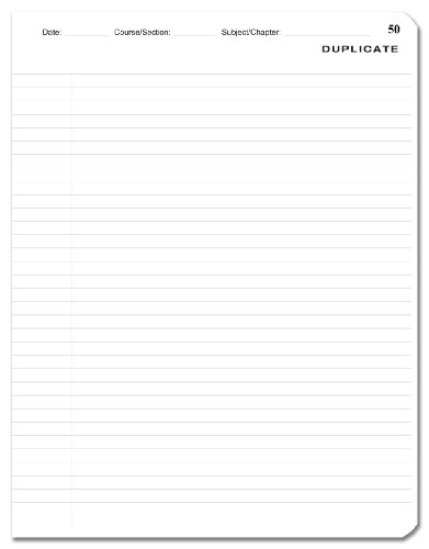 BookFactory Note Taking Notebook/Student Note Taker Carbonless Notebook, 50 Sets of 8 1/2" x 11" Pages - 100 Sheets Total - [Wire-O Bound] (LOG-050-7CW-D (NoteTaking))