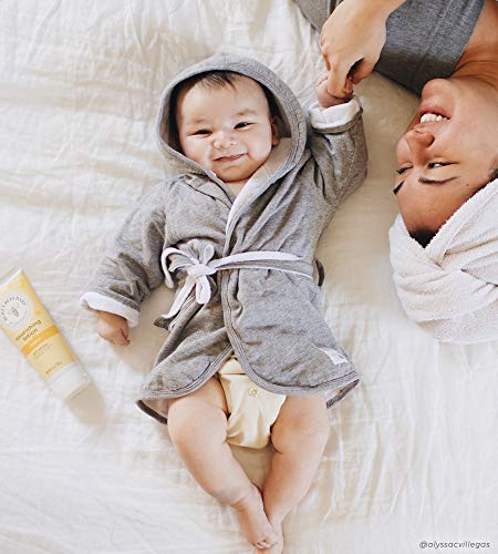 Burt's Bees Baby - Bathrobe, Infant Hooded Robe, Absorbent Knit Terry, 100% Organic Cotton, 0-9 Months (Heather Grey)