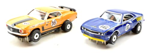Auto World/Premium Hobbies T/A Challenge Mustang VS Camaro HO Scale Slot Car Race Set CP7973