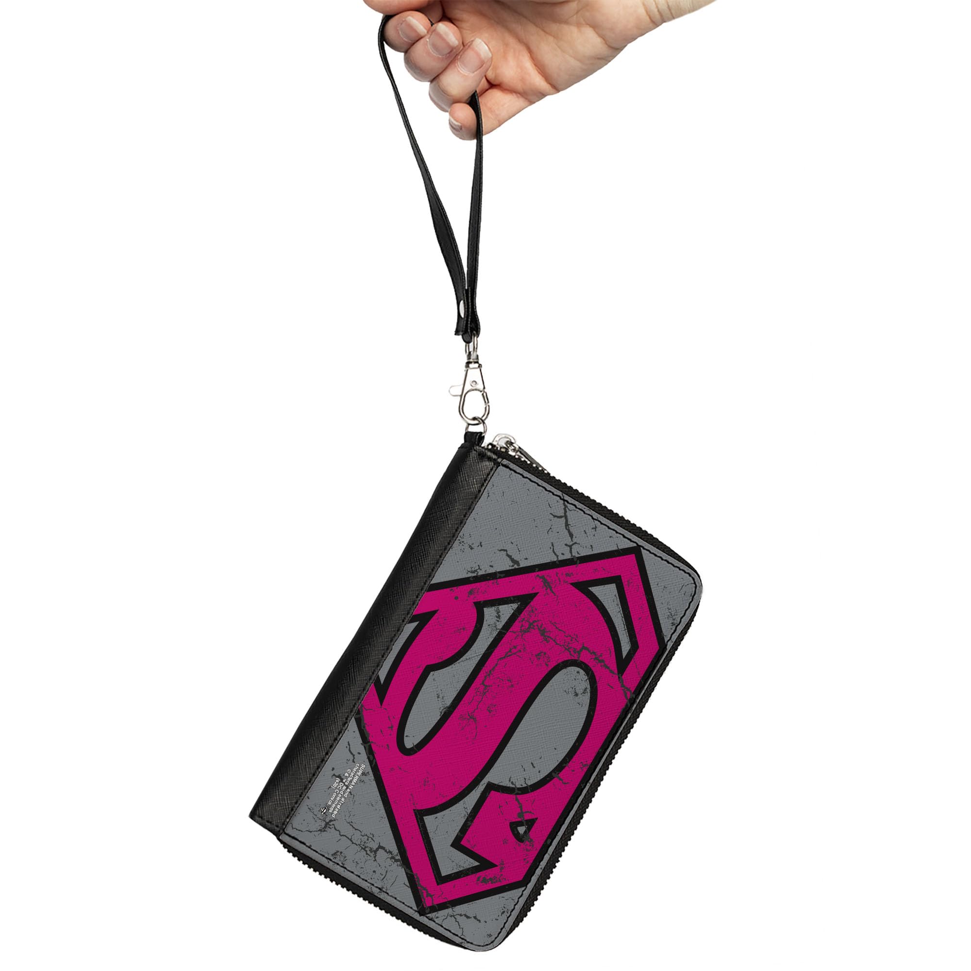 Buckle-Down Women's PU Zip Around Wallet Rectangle-Superman, 7.5"x4.5"