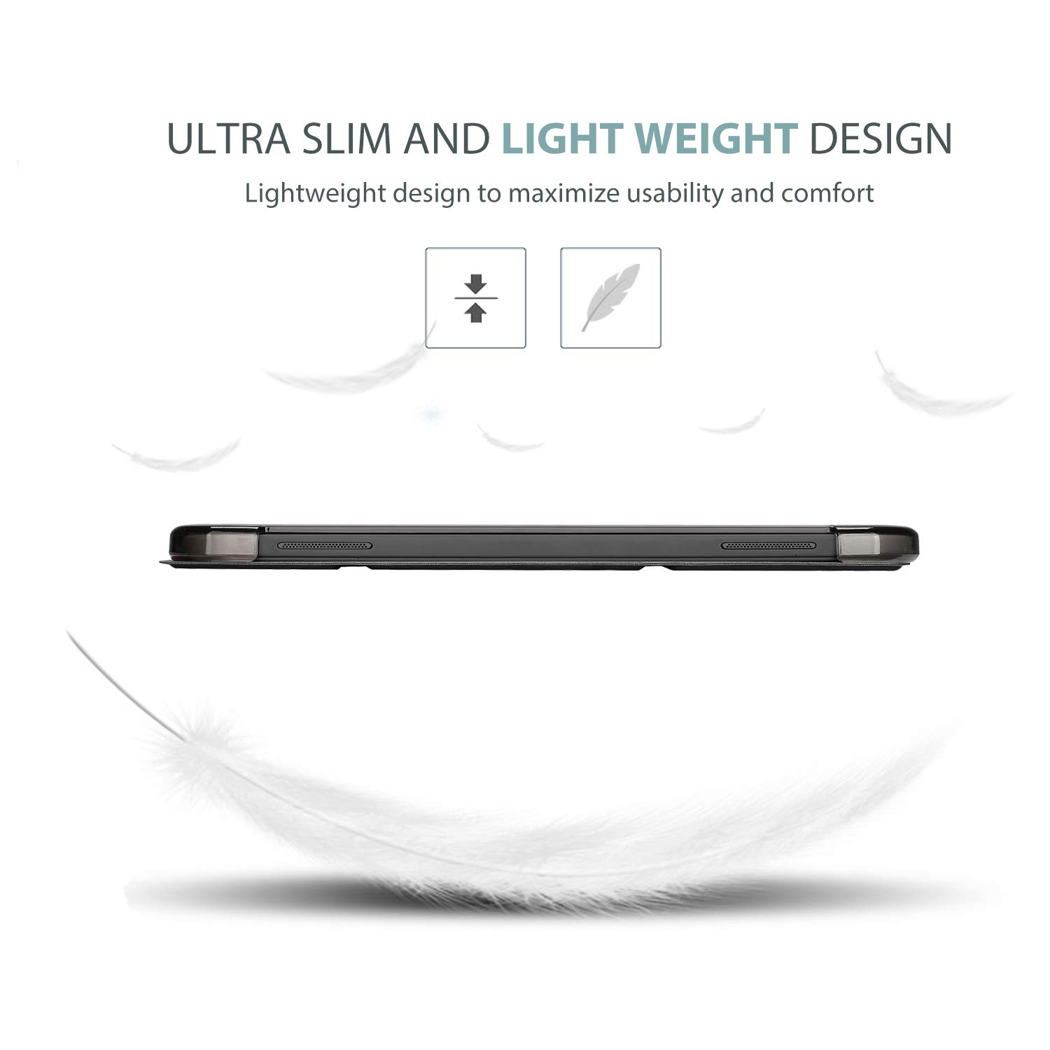 ProCase Slim Case for Galaxy Tab A 10.1 2016 SM-T580 T585 T587, Lightweight Stand Shell Smart Cover for Old Model Galaxy Tab A 10.1 Case 2016 –Black