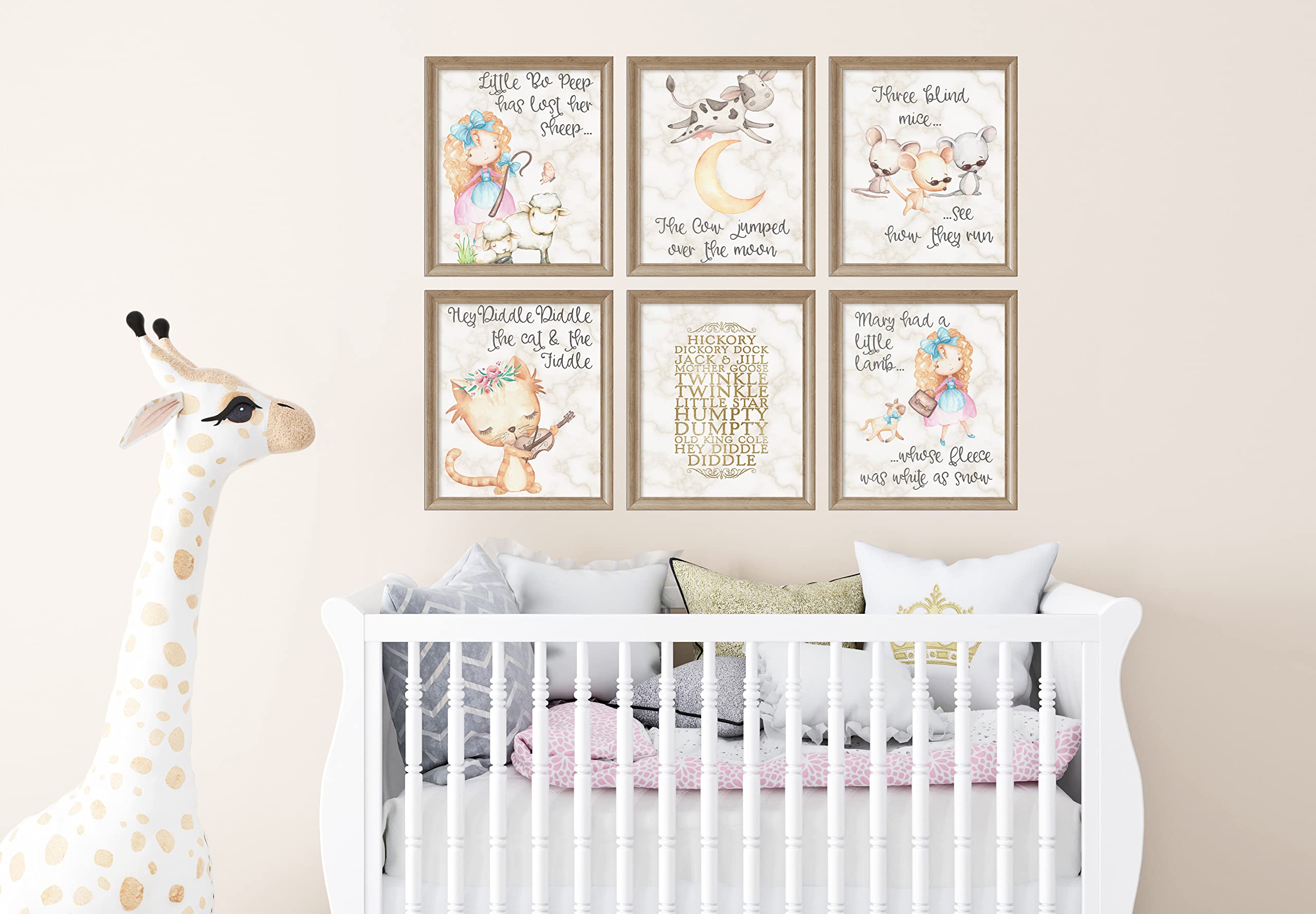Nursery Rhyme Baby Set Wall Art Baby Gift Decor (Cloud Set Art Prints)