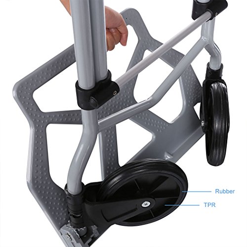 Aluminum Folding Hand Truck and Dolly, 220lbs Capacity, Cart Ideal for Moving Heavy Loads, Portable and Durable.