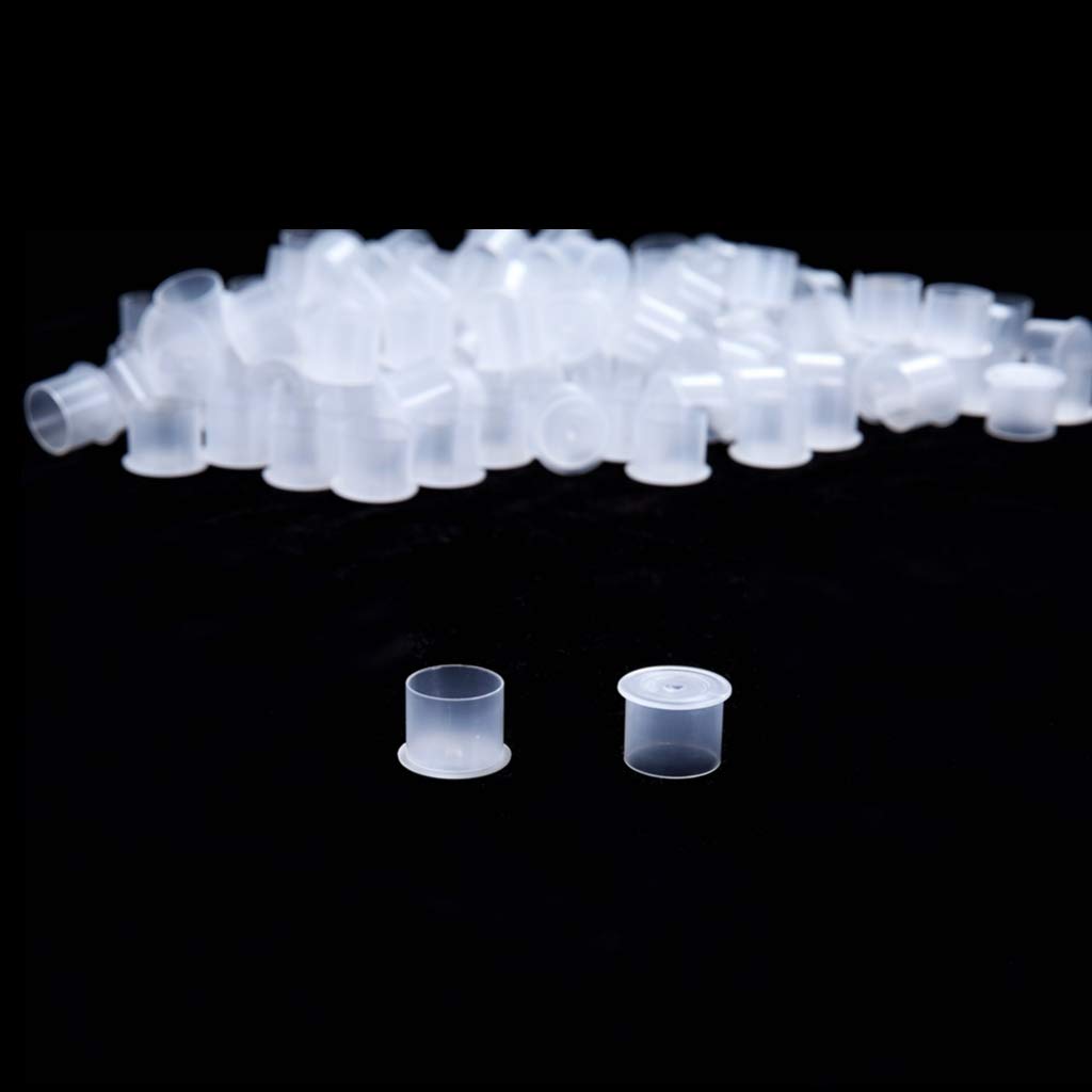 Tattoo Ink Caps Medium,1000pcs White Plastic Disposable Tattoo Ink Cups with Base,Makeup Tattoo Pigment Ink Cap Sizes 13mm Medium for Tattoo Ink,Tattoo Kits,Tattoo Supplies (M)