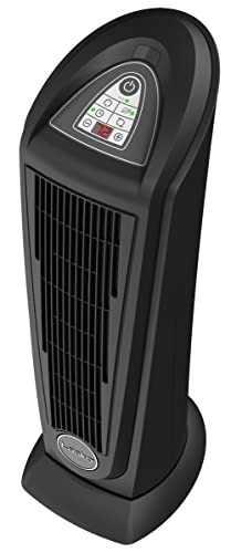 Lasko Portable Oscillating Indoor Electric Ceramic Tower Space Heater with Tip-Over Safety Switch, Overheat Protection, Timer and Remote Control, Safe for Home, 22.5 Inches,1500W, 751321, Black