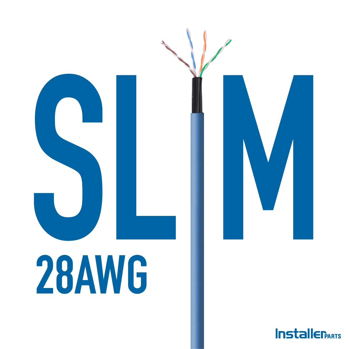 InstallerParts Ethernet Cable CAT6A Slim Cable UTP Booted 1 FT (10 Pack) - White - Professional Series - 10Gigabit/Sec Network/High Speed Internet Cable, 550MHZ, 28AWG