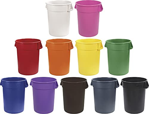 Carlisle FoodService Products 34103224 Bronco Round Waste Container Only, 32 Gallon, Orange