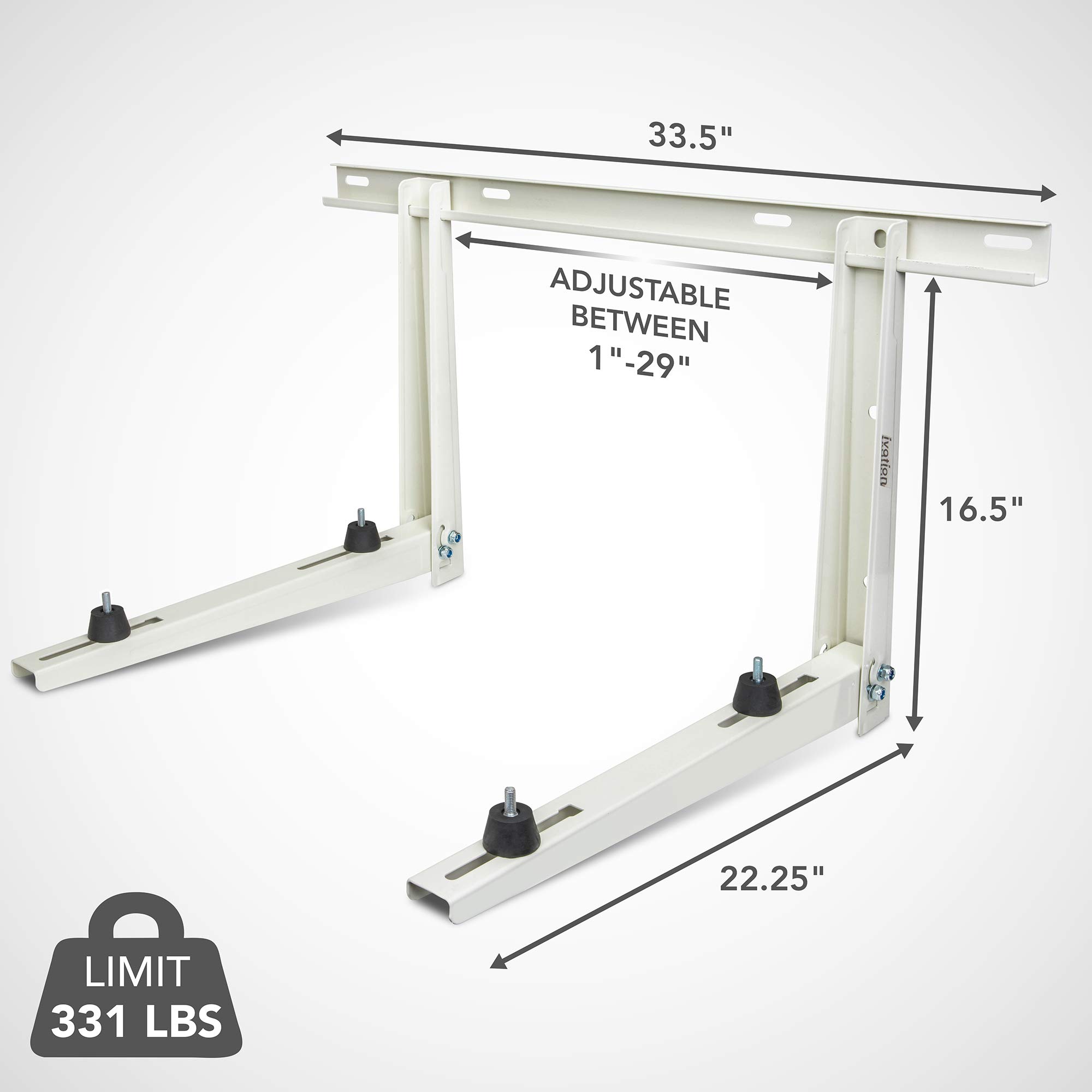 Ivation Outdoor Split Air Conditioner Mount Bracket, Heavy-Duty Wall Mounting Universal AC Bracket with Hardware for Ductless Mini Split Condenser Heat Pumps & HVAC Systems, Max 331 Lb. Capacity