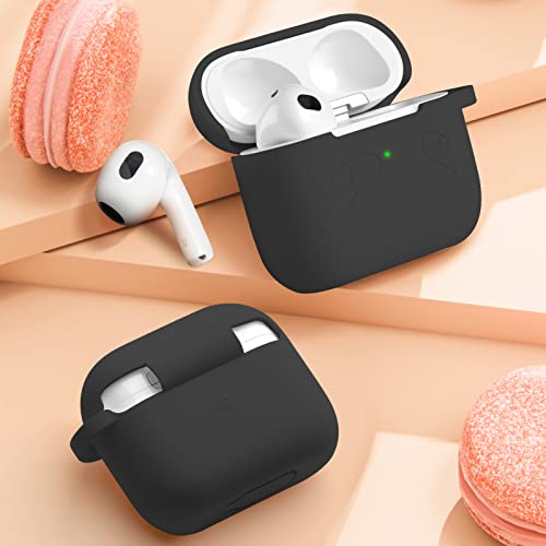 ORIbox Silicone Case for AirPods Pro, Cover Silicone Protective Case Skin for Apple Airpods Pro (Front LED Visible) ,Black