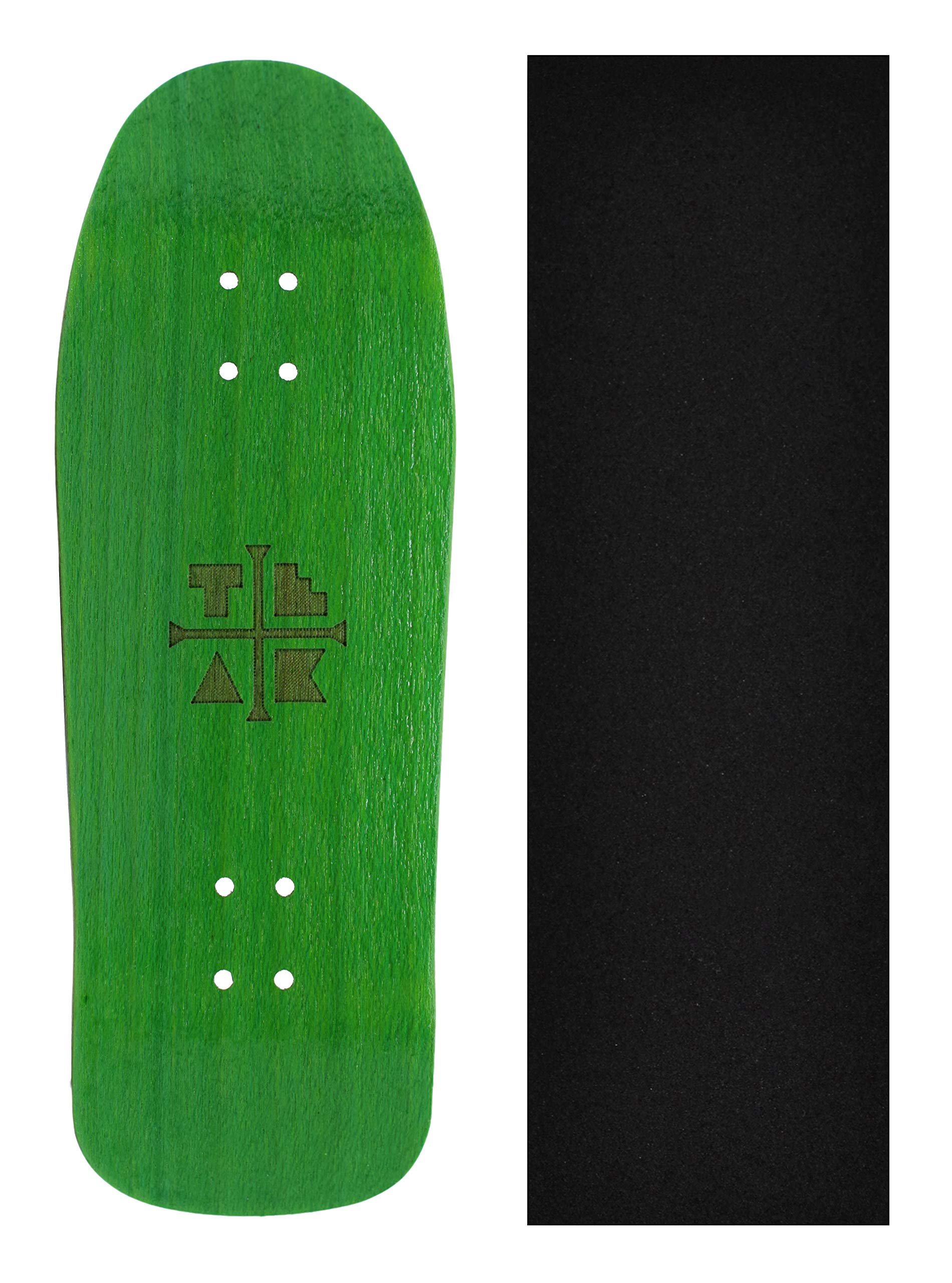 Teak Tuning Wooden Fingerboard Carlsbad Cruiser Deck, Ghillie Green - 34mm x 100mm - Handmade, Pro Shape & Size - Five Plies Wood Veneer - Includes Prolific Foam Tape