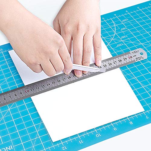 AIRGAME Self Healing Cutting Mat 18"x12" Non-Slip PVC Double Sided 5-Ply A3 Art Craft Rotary Cutting Mat for Quilting, Sewing Crafts Hobby Fabric Precision Scrapbooking Project(Blue/Light blue)