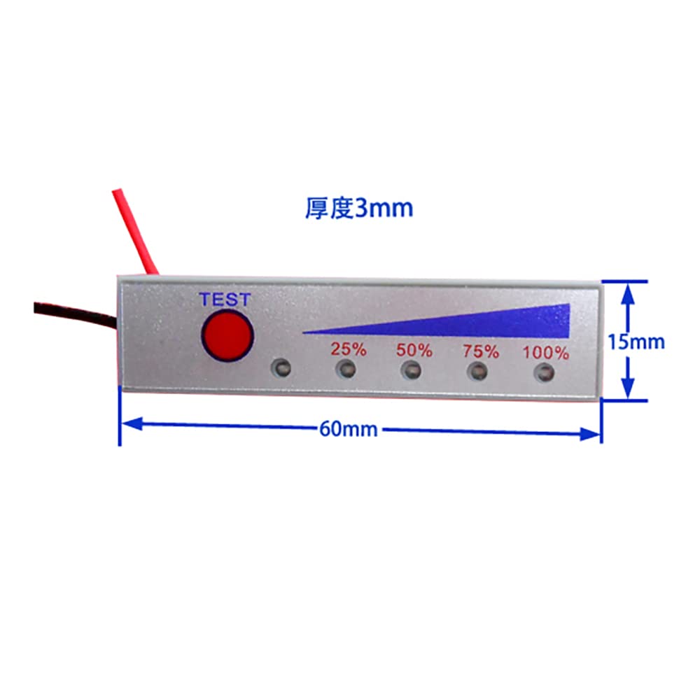 3PCS 1S Li-Ion Battery Percentage Indicator Board Battery Indication Module for LED Voltage Display(White) Red