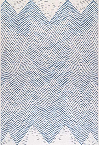 nuLOOM Wavy Chevron Indoor/Outdoor Area Rug, 3' x 5', Blue