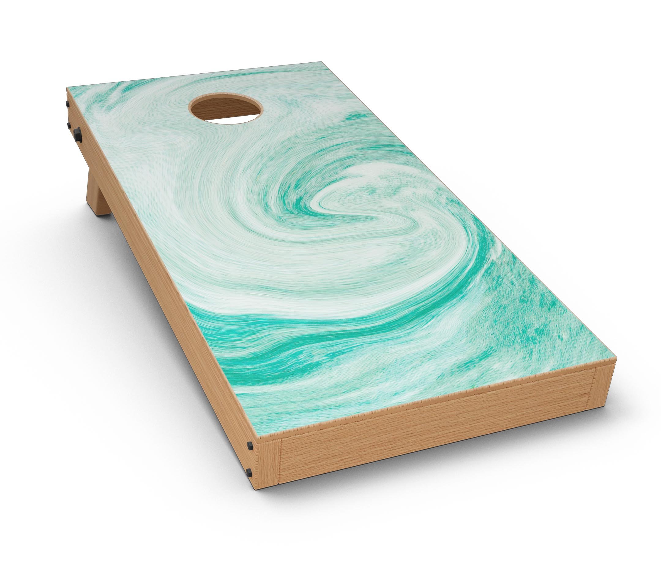 Design Skinz Marble Skin Set for Cornhole (Skin Only) - Swirling Mint Acrylic Marble