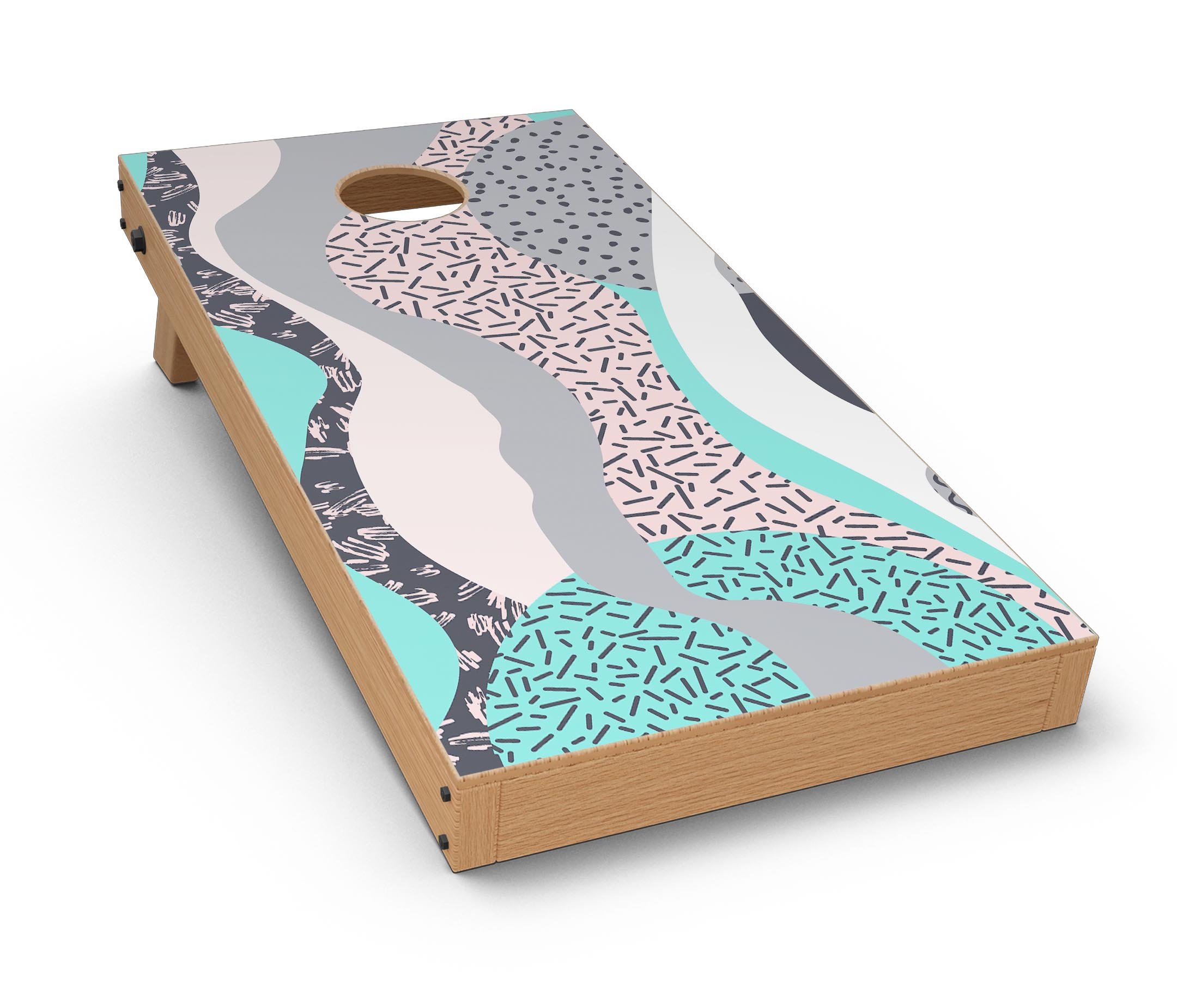 Design Skinz Summer Tropical Skin Set for Cornhole (Skin Only) - Retro Summer Mint and Coral