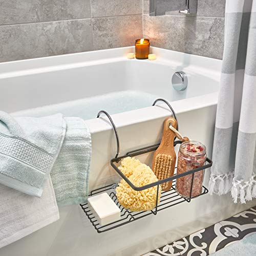 iDesign Metal Over the Bath Caddy Basket, The Everett Collection β 12.08β x 10.2β x 6.64β, Matte Black