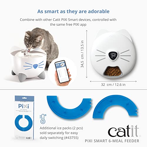 Catit PIXI Smart 6-Meal Feeder β Automatic and Customizable Feeding Schedule with App Support, White