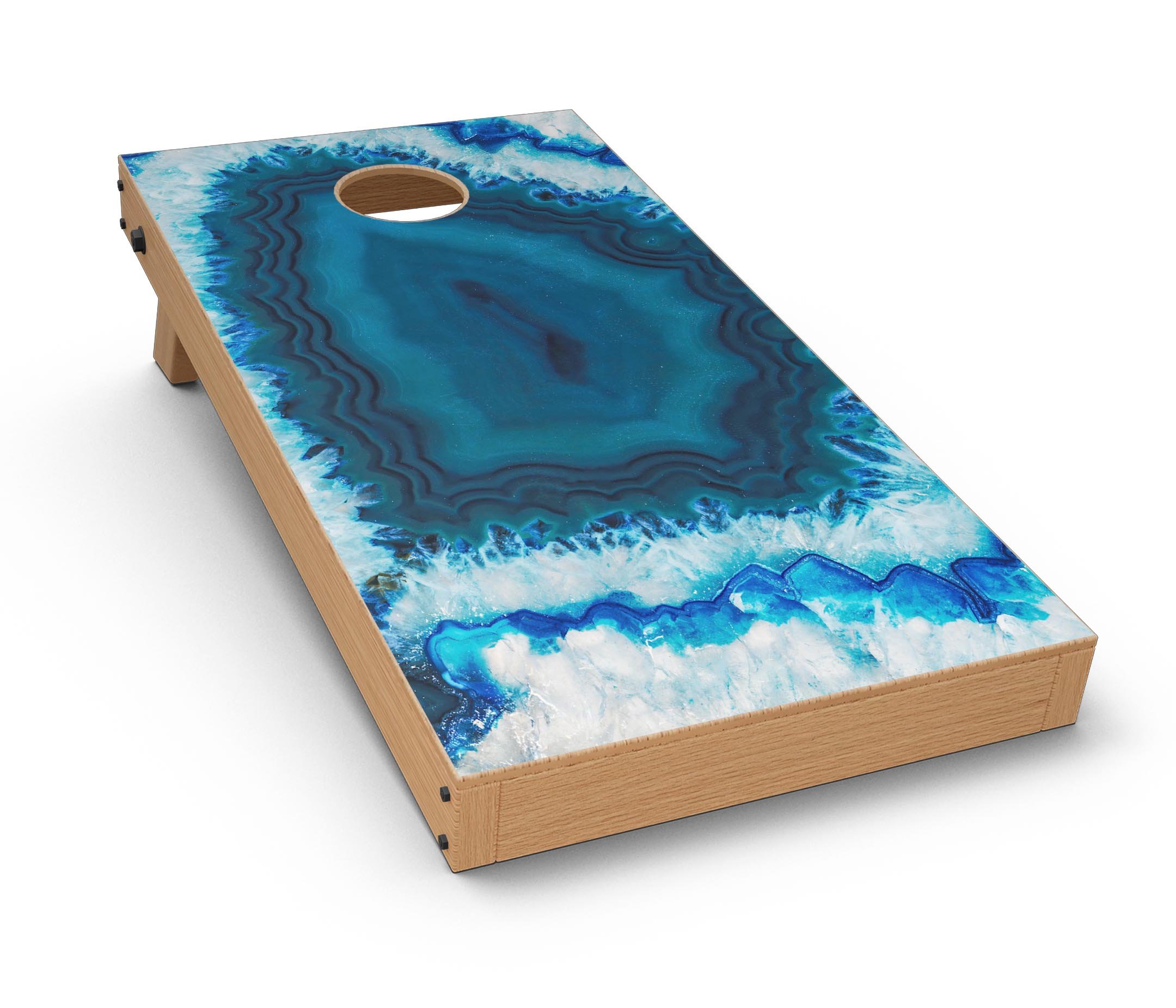 Design Skinz Summer Tropical Skin Set for Cornhole (Skin Only) - Vivid Blue Agate Crystal