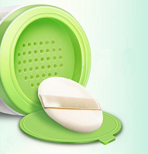 Ericotry 1Pcs Portable Plastic Baby Skin Care Baby After-Bath Powder Puff Kit Container Dispensor Case Container Talcum Powder Case Jar Pot with Powder Puff and Sifter