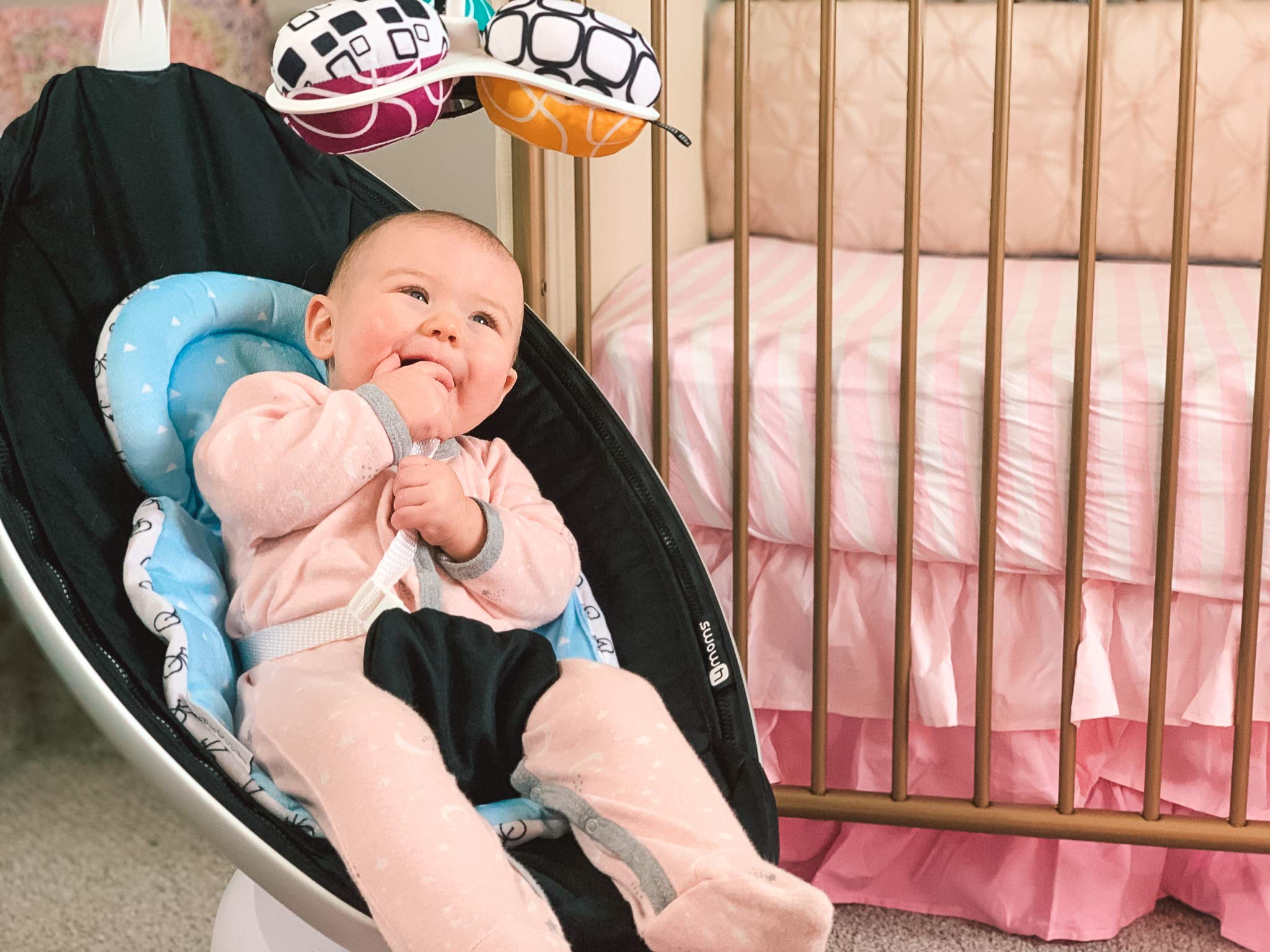 Infant Insert Compatible with 4Moms Mamaroo & Rockaroo – Car Seat Insert 2 Pack – Reversible Infant Car Seat Insert – Soft Plush Minky Car Seat Head Support Insert