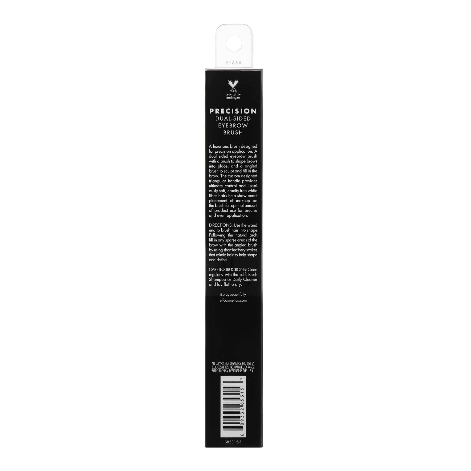 e.l.f. 85315 Precision Dual-Sided Eyebrow Brush, Synthetic