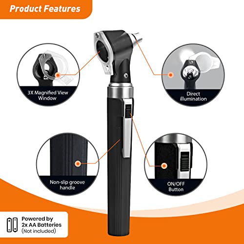 Scian Otoscope - Ear Scope with Light, Ear Infection Detector, Pocket Ear Checker Kit with 3X Magnify Lens & 8 Speculum Tips for Kids,Elders,Dogs,Home Use (Purple)