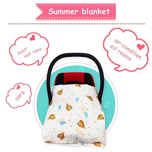 Hi Sprout Breathable Cotton Muslin Canopy Car Seat Cover for Girls and Boys (Little Monkey)