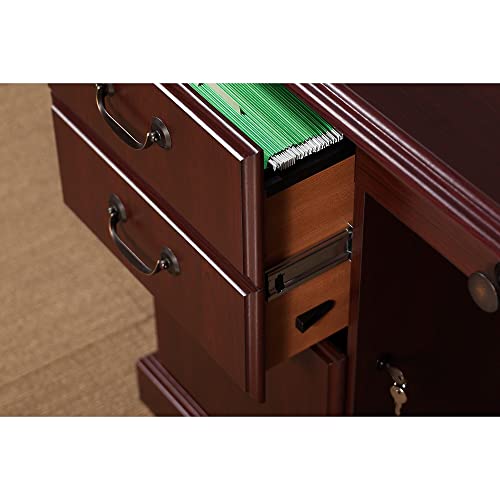 Bush Furniture Kathy Ireland Home Bennington Manager's Desk, Harvest Cherry