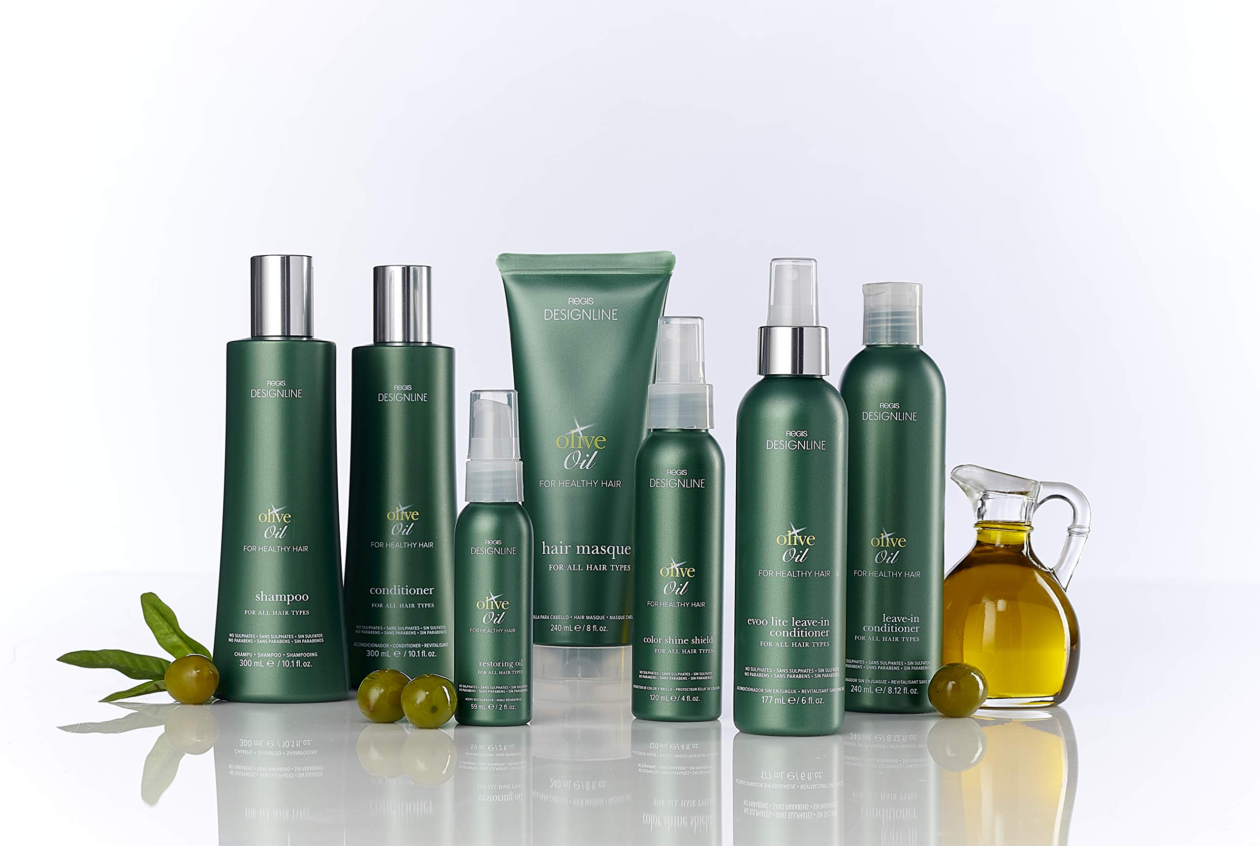 DESIGNLINE Olive Oil Shampoo - Regis Fortified with Olive Oil and Rich in Vitamins E and K to Help Protect Hair from Environmental Damage (10.1 oz)