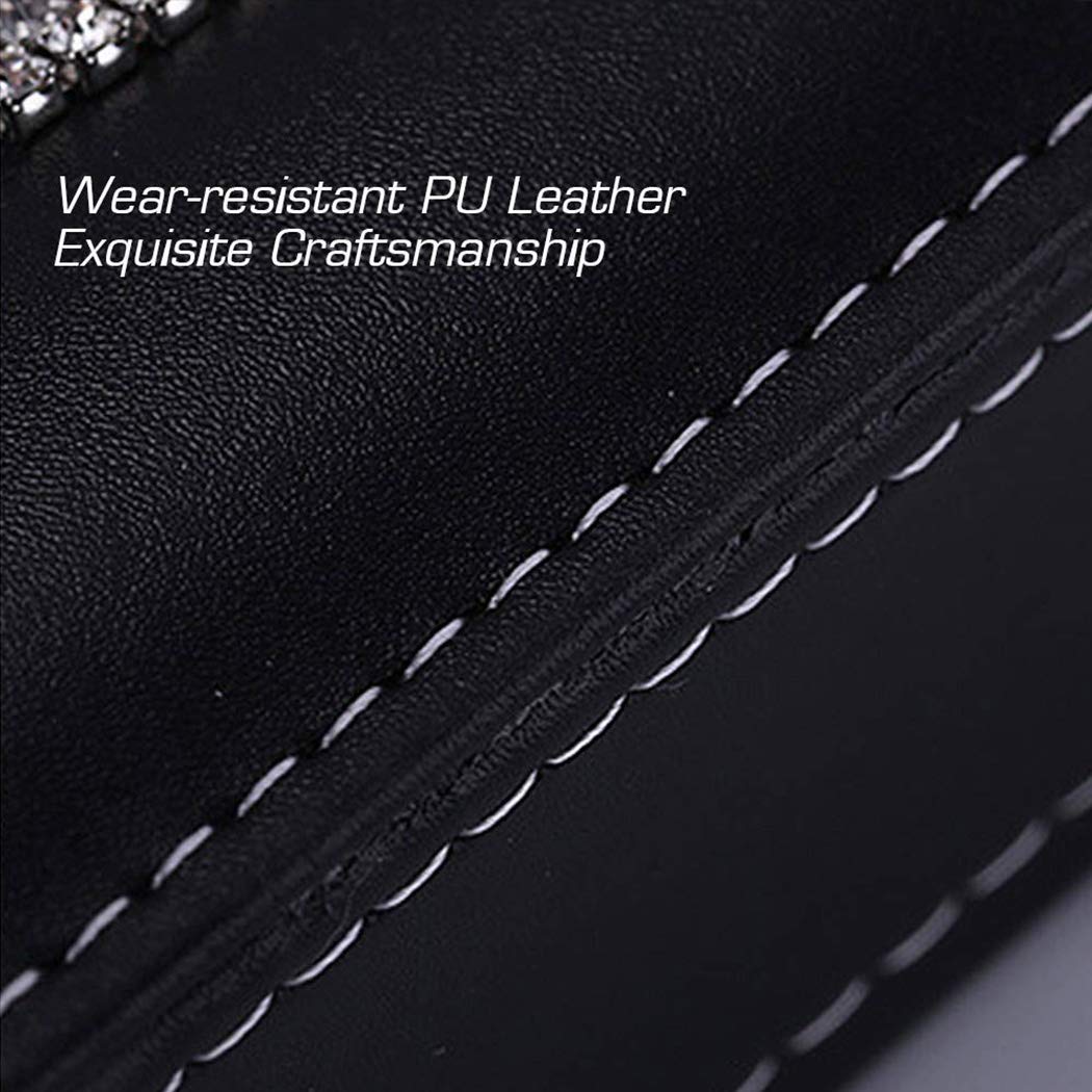 ESKONKE Car Tissue Box Leather Facial Napkin Holder Universal Box Cover for Automotive Home Office Decoration (A - Diamond Upgrade Black)