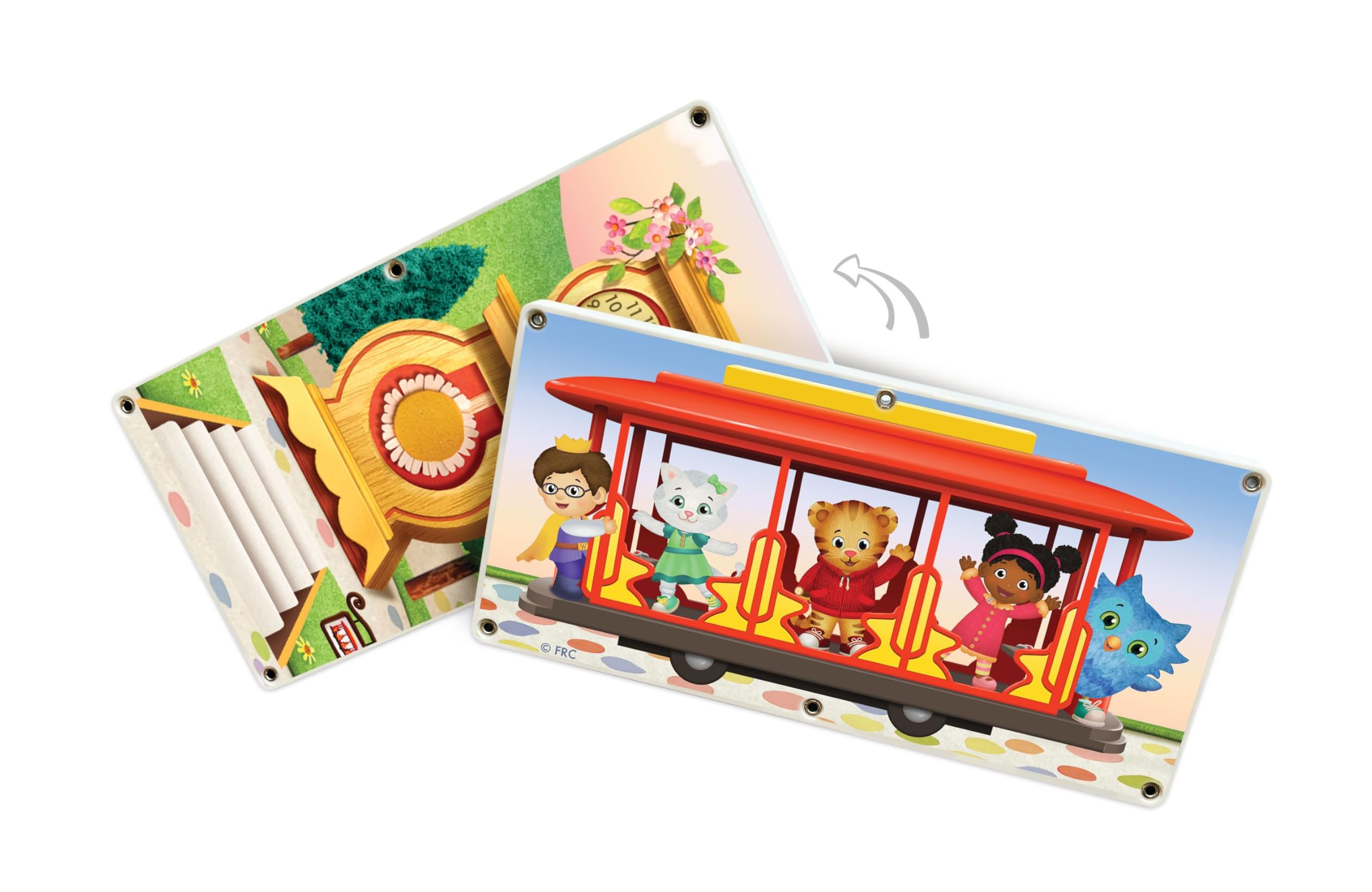 CreateOn Daniel Tiger’s Neighborhood: Neighborhood Trolley Magnetic Tiles Structure Set, Building Toys for Kids, Educational Stem & Montessori Tools for Ages 3+, 15 Pieces
