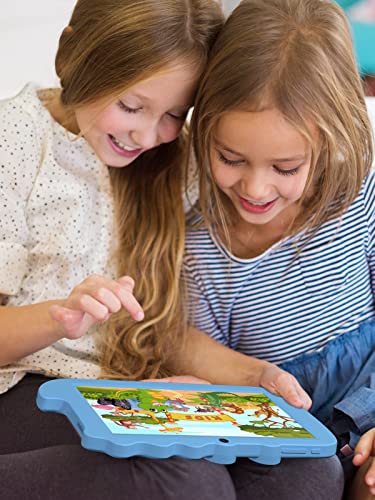 COOPERS 7 inch Kids Tablet Android 11 Tablet for Kids, 2GB RAM + 32GB ROM Toddler Tablet PC for Children, IPS Touch Screen, Dual Camera, Dual Speaker, WiFi Computer Tablet, Light Blue
