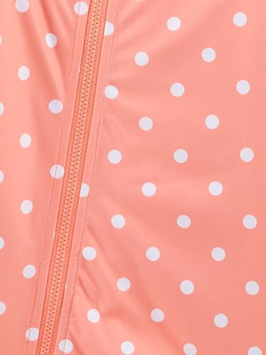 Simple Joys by Carter's Girls' 2-Pack 1-Piece Zip Rashguards, Navy Sea Friends/Peach Dots, 6-9 Months