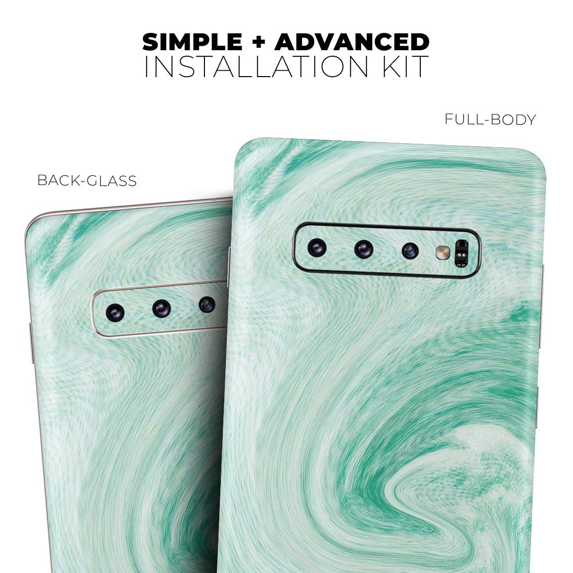 DesignSkinz Swirling Mint Acrylic Marble Protective Vinyl Decal Wrap Skin Cover Compatible with The Samsung Galaxy S20 (Screen Trim & Back Glass Skin)