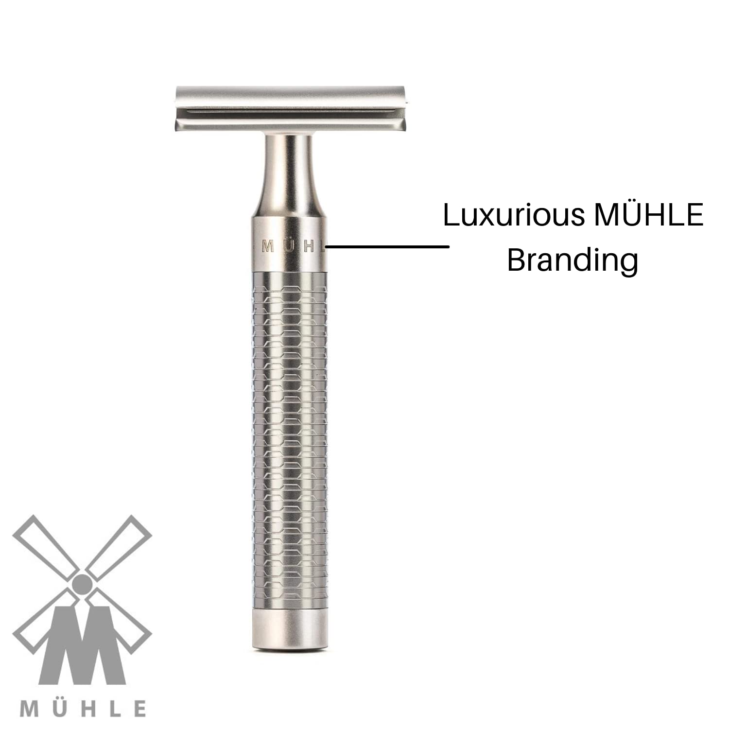 MÜHLE ROCCA R89 Double Edge Safety Razor (Closed Comb) | Pure Matt Stainless Steel |Perfect for Everyday Use | Barbershop Quality Close Smooth Shave | Luxury Razor for Men