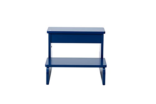 BirdRock Home Wooden Step Stool for Kids - Navy Blue – Decorative - Strong Sturdy Wood 2 Steps - Toddler Kids Step Helper for Kitchen Sink – Bathroom Toilet Stepping – Lightweight Construction