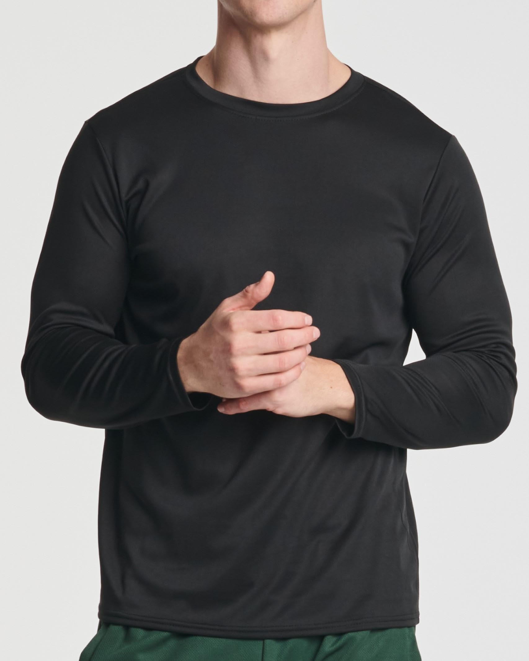 3 Pack Mens Fishing Sun Long Sleeve T-Shirt Mesh Workout Dry Fit Gym Tee Casual Athletic Active Casual Wicking Exercise Running Sport Hiking Training Top UPF