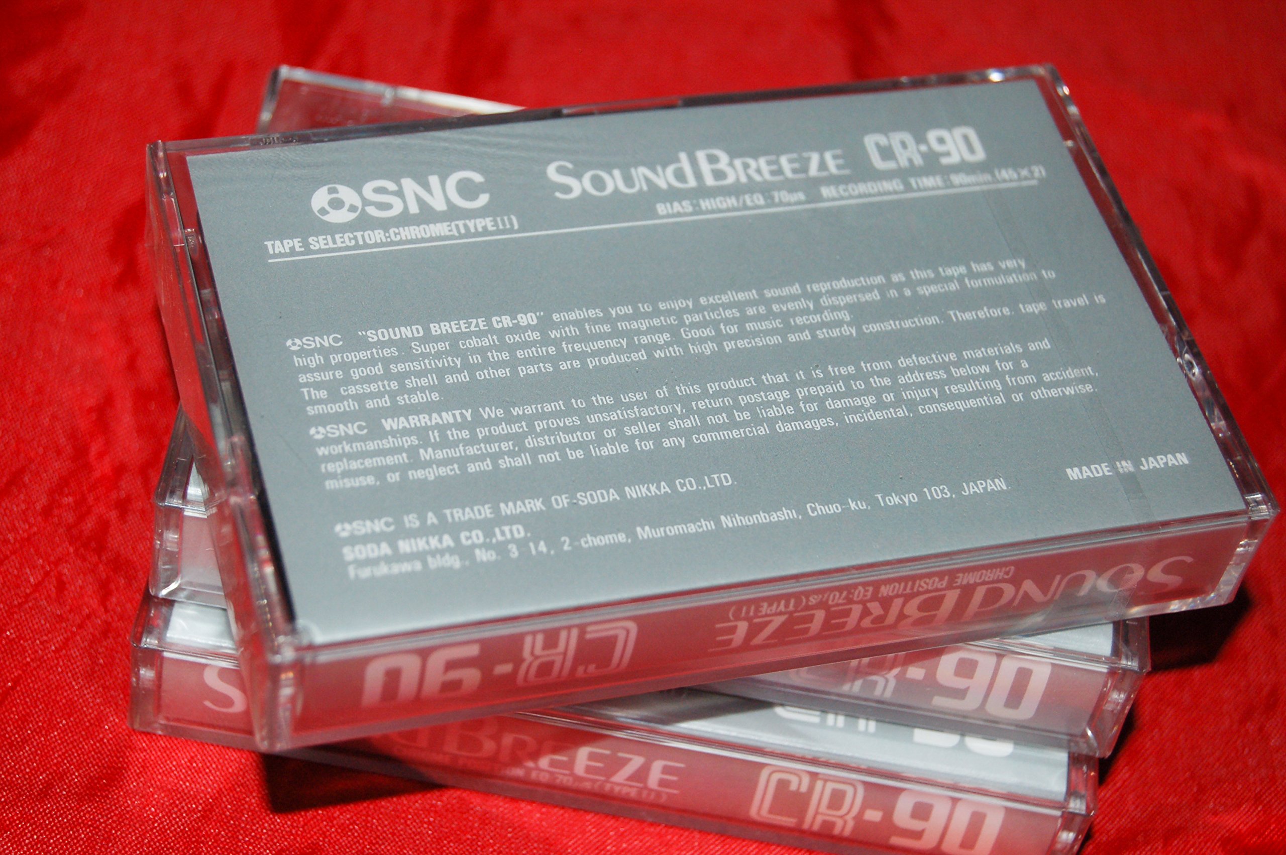 SNC Sound Breeze CR90 Blank Audio Cassette Collectible Rare New Soda Nikka