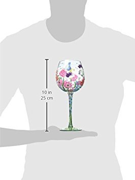 Designs by Lolita “Spring Bling” Hand-painted Artisan Super Bling Wine Glass, 22 oz.