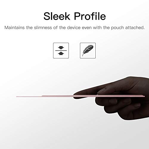 MoKo Pencil Holder Sticker Fit Apple Pencil Pro, Apple Pencil (USB-C), Apple Pencil 1st/2nd Generation, Elastic Pencil Pocket Pouch Adhesive Sleeve Attached to iPad Case for Stylus Pens,Rose Gold