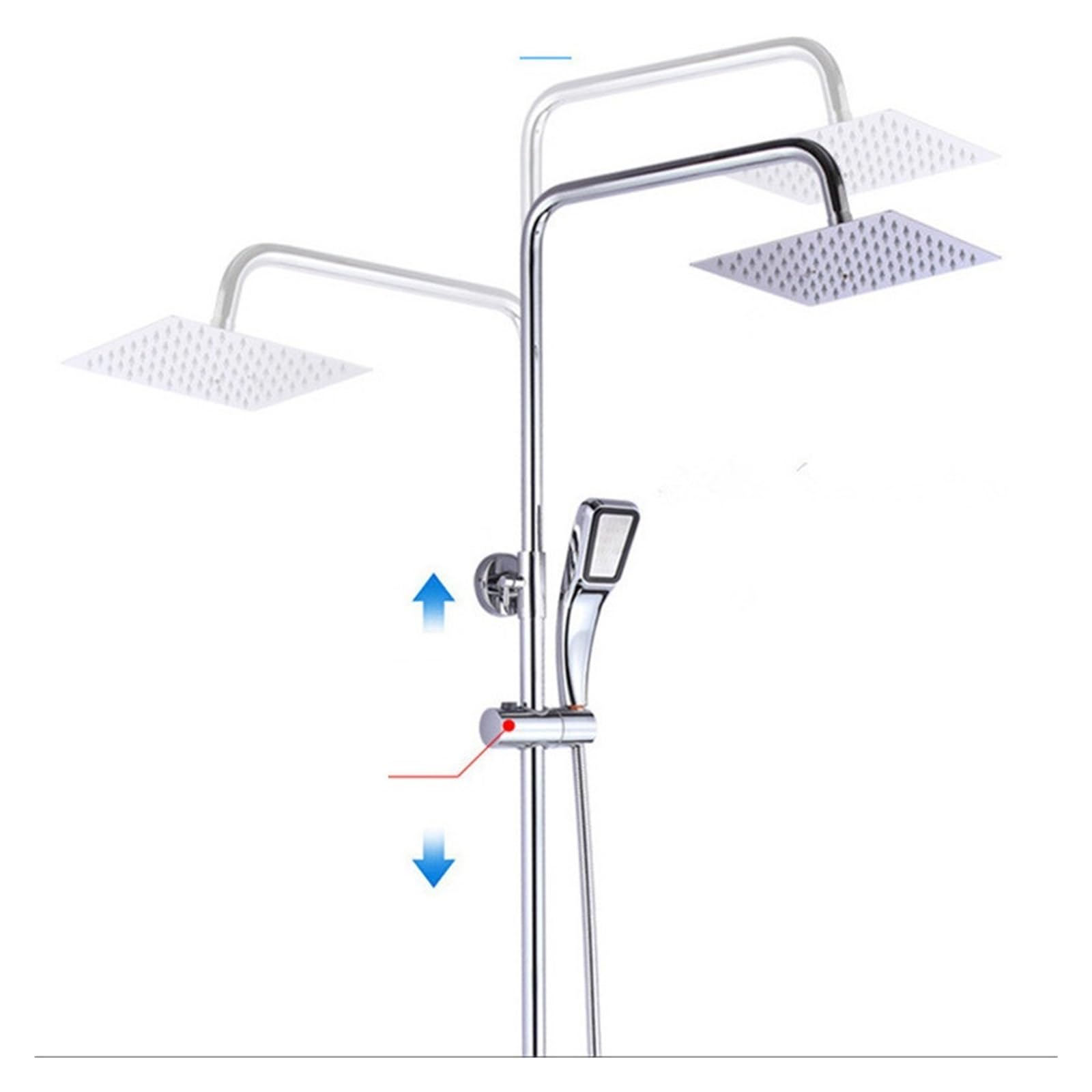 Universal Shower Head Holder Adjustable 18~25mm ABS Chrome Shower Rail Holder Bathroom Accessories Shower Mounting Brackets Shower Bracket ( Color : Silver 18-25mm )