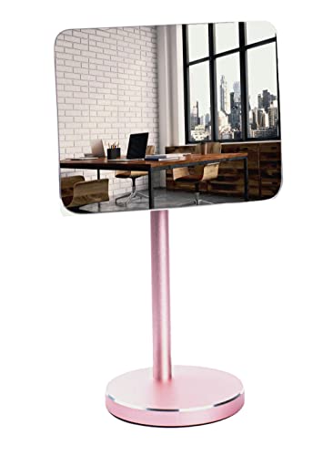Desk and Cubicle Mirror to see behind you, ROSE-GOLD Stand with detachable Wide Angle real glass Mirror, SMALL & DISCRETE, beautiful design, perfect curvature for an exceptionally clear view