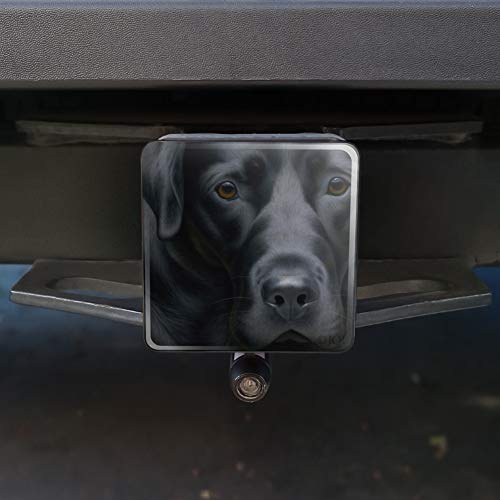 Black Labrador Retriever Dog Face Closeup Tow Trailer Hitch Cover Plug Insert