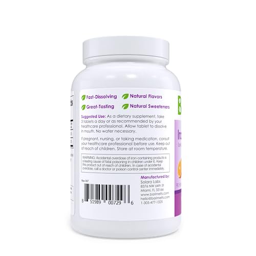 BariMelts Calcium Citrate, Dissolvable Bariatric Vitamins, Natural Berry Flavor, 120 Fast Melting Tablets