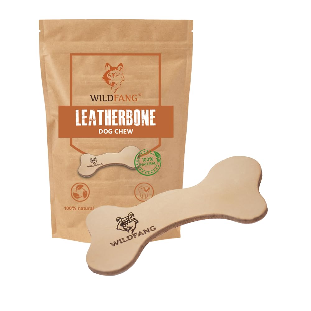 WildfangĀ® Leather Bones for Dogs | Dental Care, Snack & chew Toys | Leather Chewing Bones