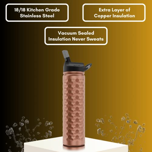 Seriously Ice Cold SIC 27oz Insulated Water Bottle Thermos, Premium Triple Layer Vacuum Stainless Steel, BPA Free Wide Mouth Lid with Carabiner Clip