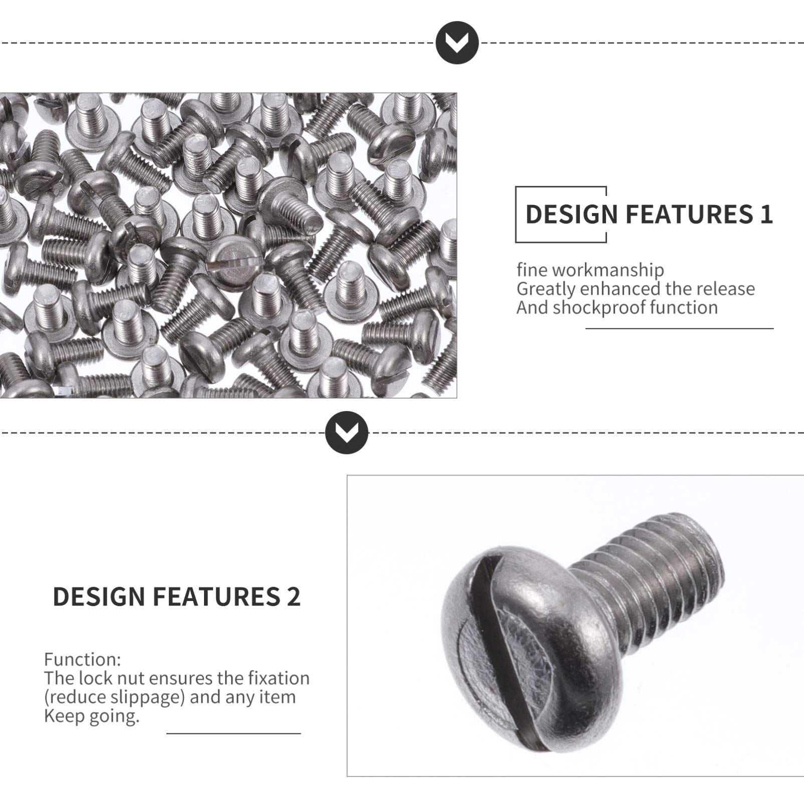 Scicalife 100pcs Round Head Screws Stainless Steel Wall Plate Screws Mechanical Maintenance Fixing Screws for Receptacle Outlet Cover, Wall Plate, Light Switch Plate